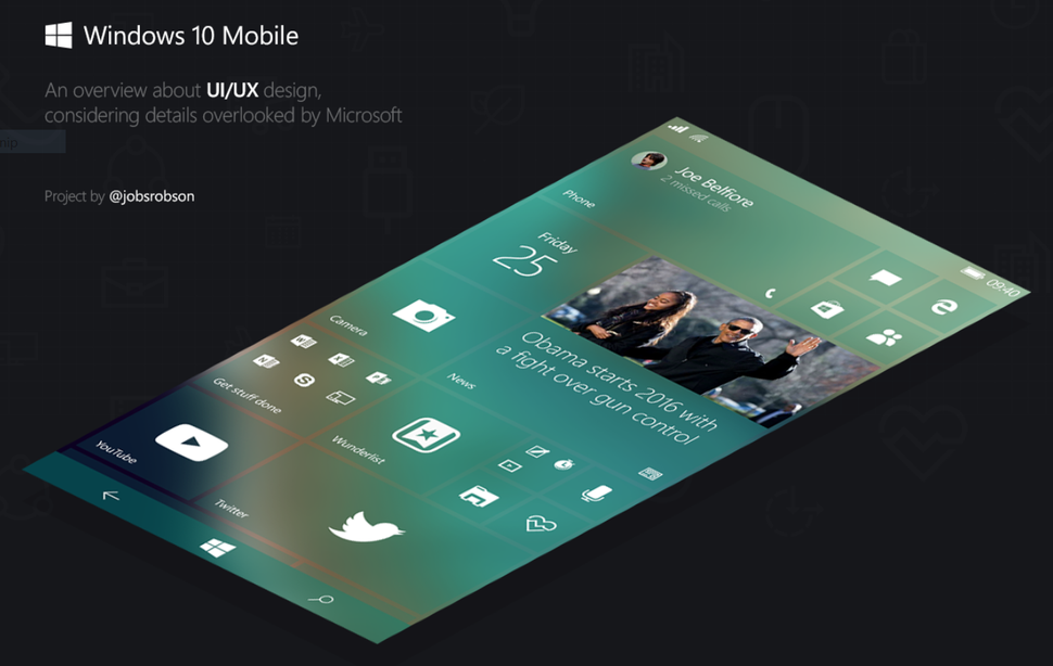 Behance concept revamps Windows 10 Mobile | Windows Central