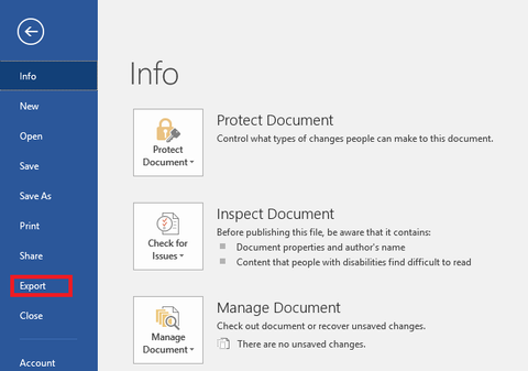 How to save a Microsoft Word doc as a PDF or other file format ...