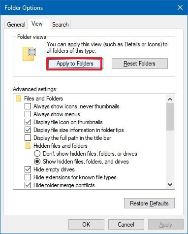 How to reset folder view settings on Windows 10 File Explorer | Windows ...