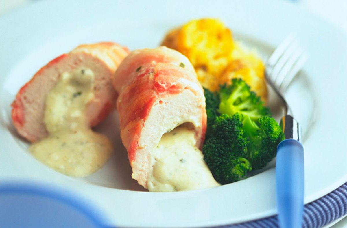 Wrapped chicken stuffed with Boursin | Dinner Recipes | GoodtoKnow