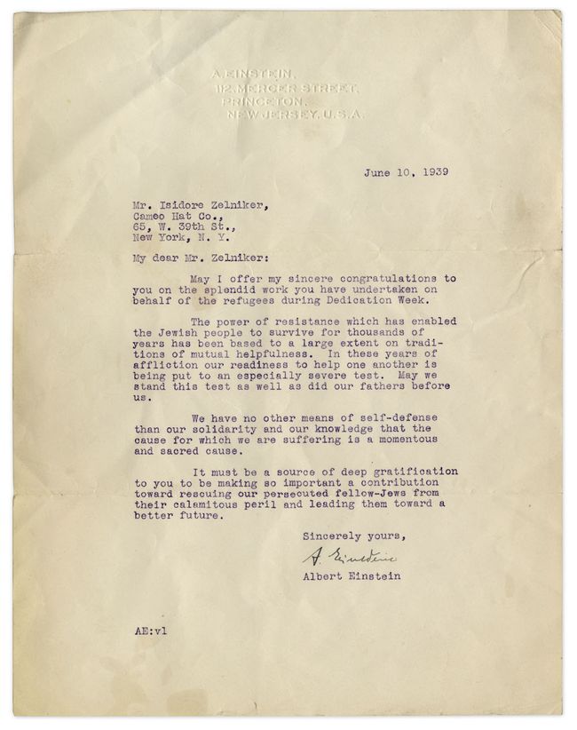 Albert Einstein's WWII-Era Letter Up for Auction | Live Science