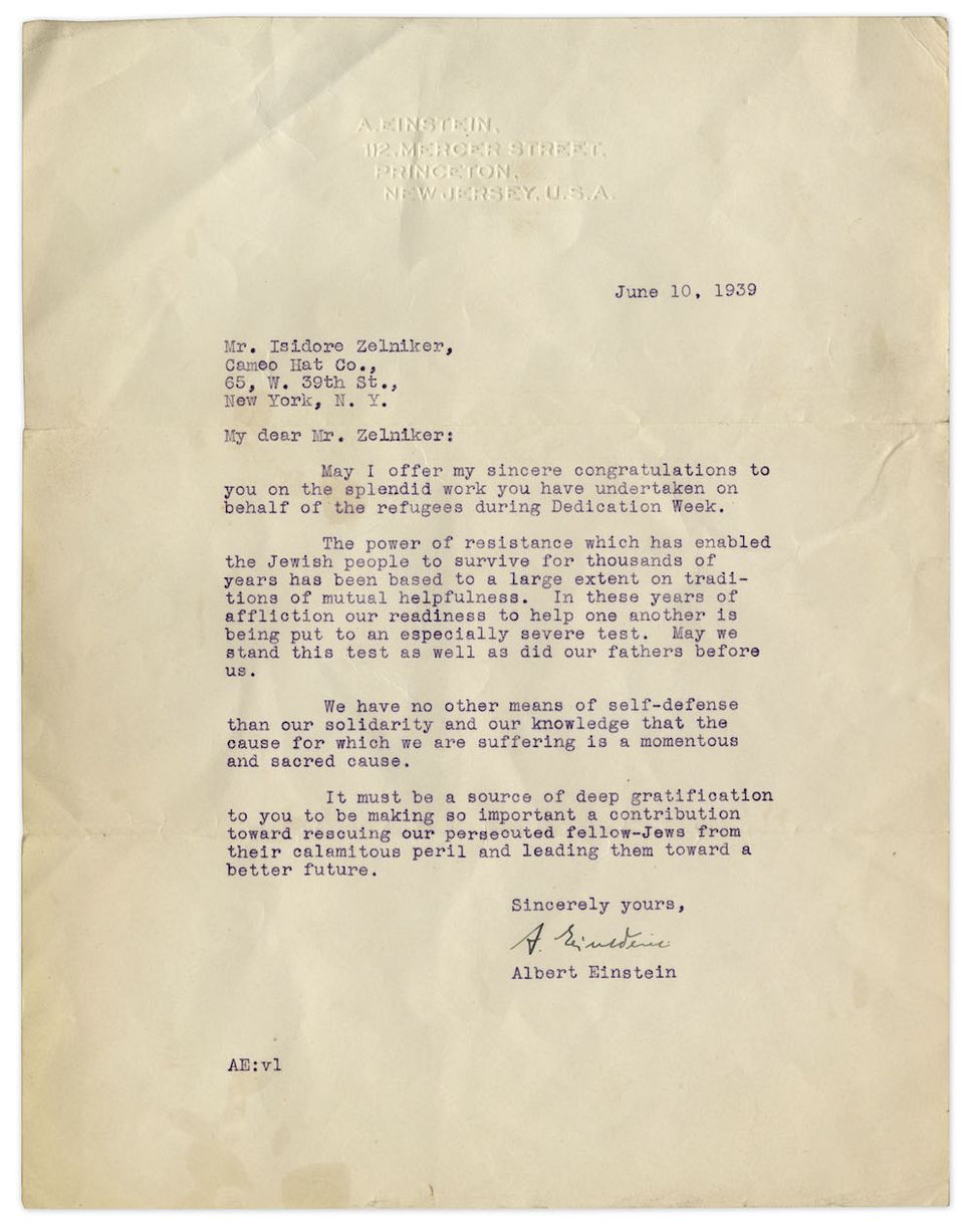 Albert Einstein's WWII-Era Letter Up for Auction | Live Science