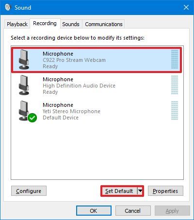 How to set up a microphone as the new default on Windows 10 | Windows ...