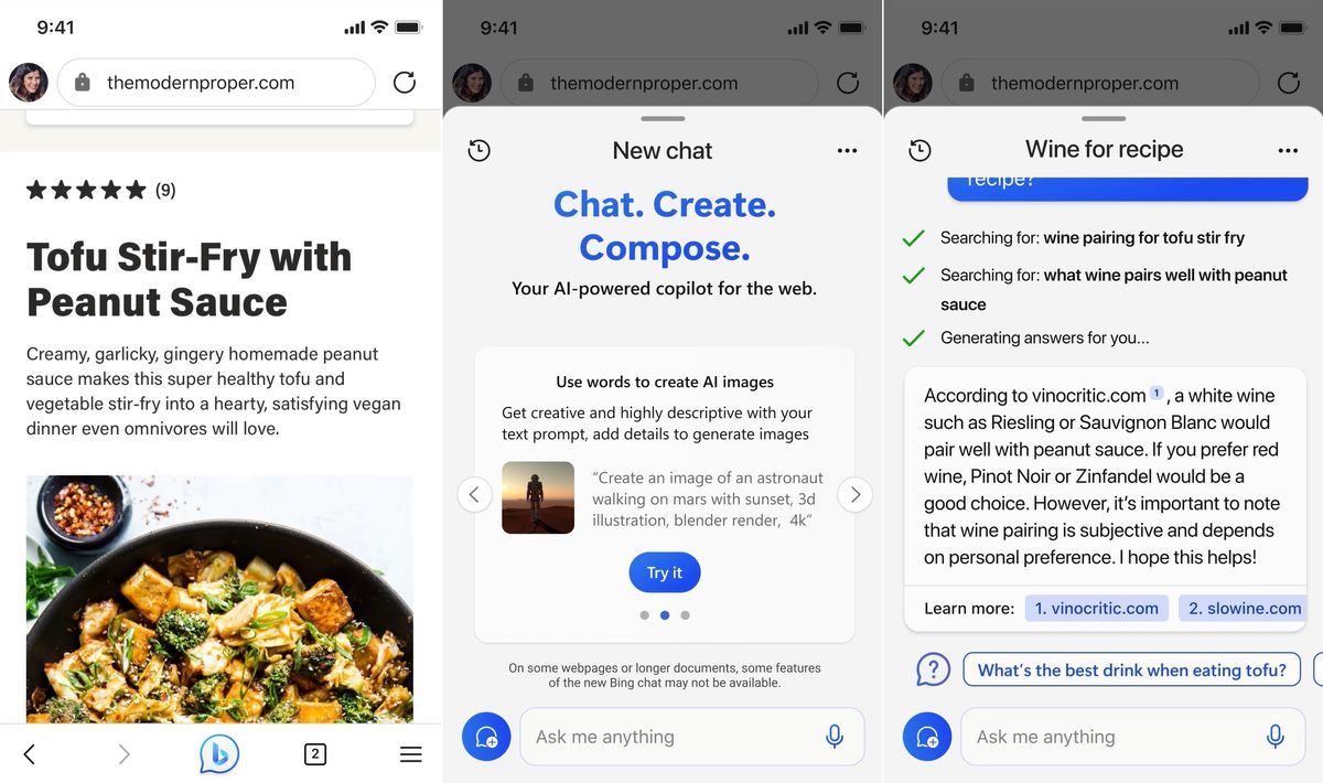Bing Chat AI in Edge for Android and iOS can now see what webpages you're looking at | Windows ...