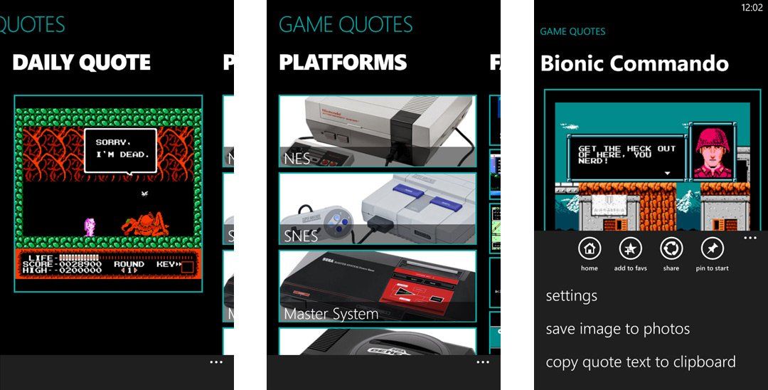 Relive some video game nostalgia with Game Quotes for Windows Phone ...