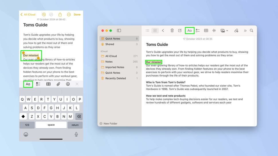 How to create neater Notes in iOS 18 and macOS Sequoia | Tom's Guide