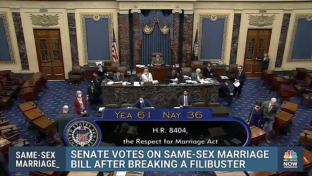 Senate Passes Respect For Marriage Act Putting Marriage Equality