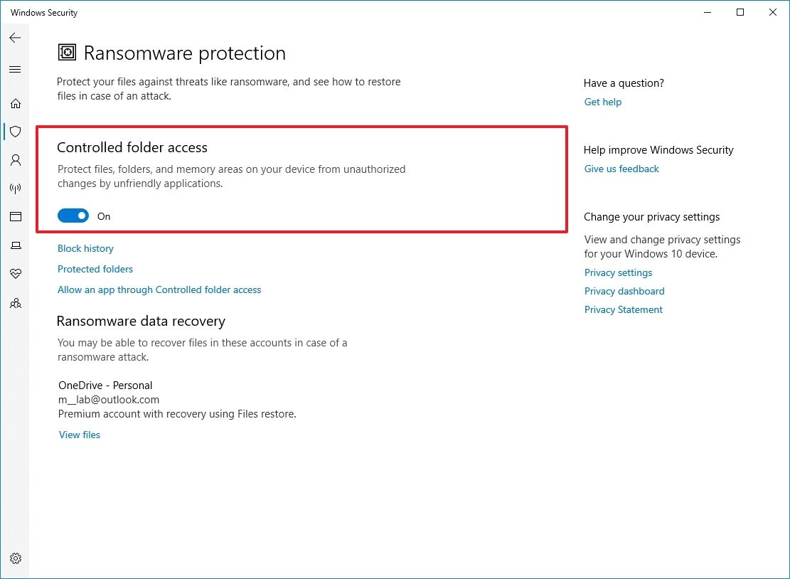 How to enable Controlled folder access to protect data from ransomware on Windows 10 | Windows ...