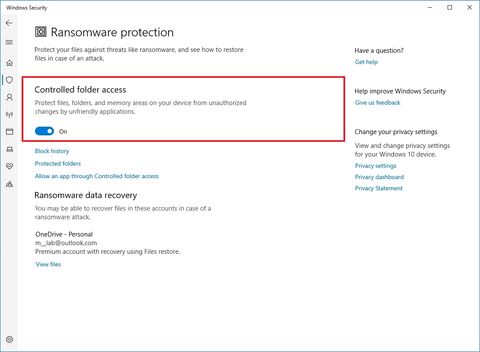 How to enable Controlled folder access to protect data from ransomware ...