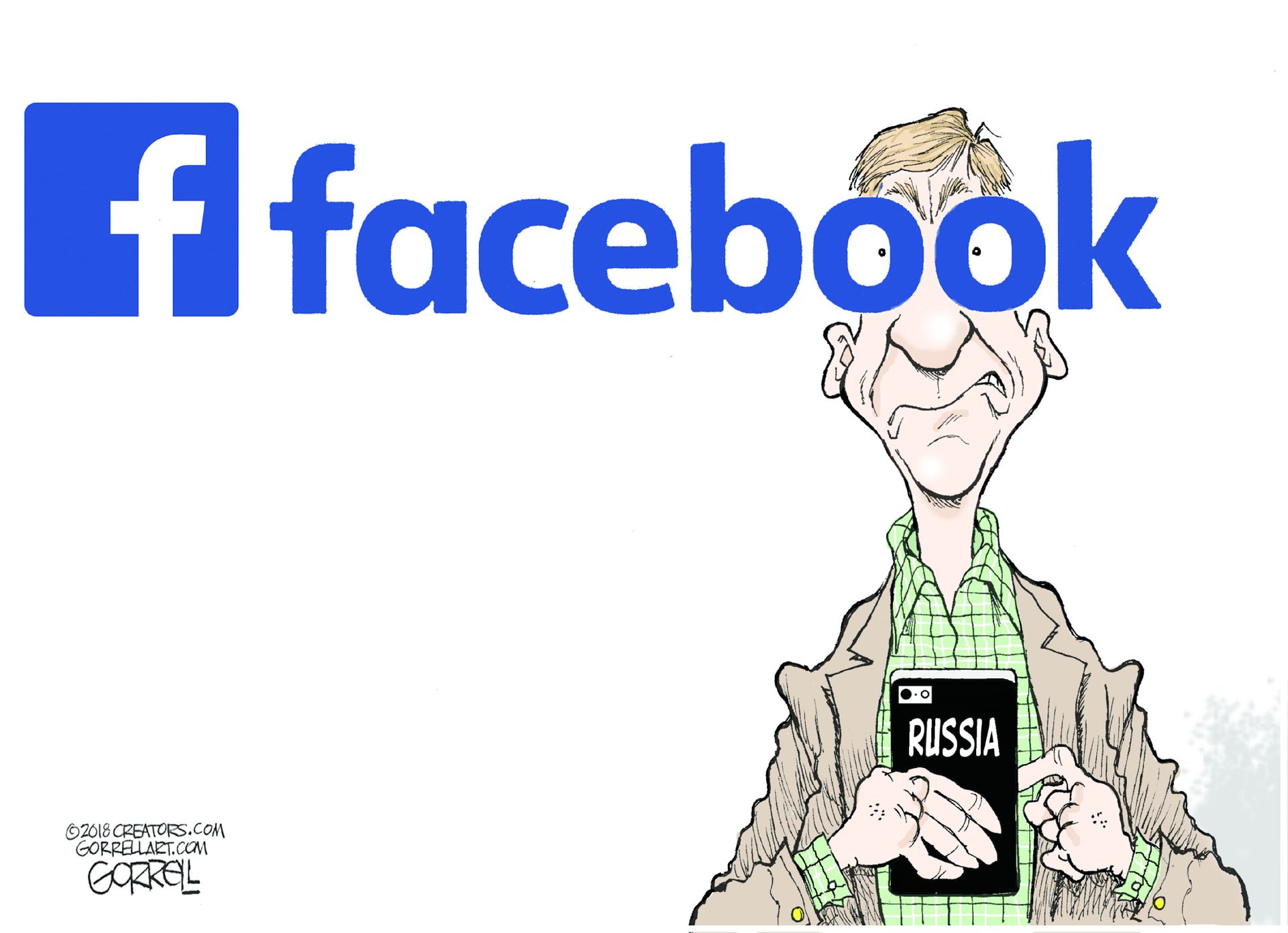 Political cartoon U.S. Facebook Russia investigation | The Week