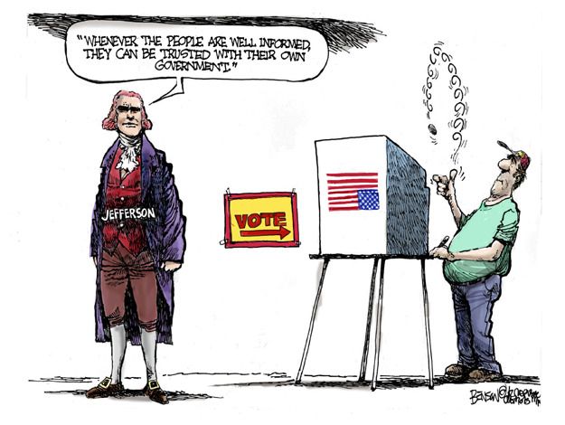 Political cartoon midterm election undecided voter | The Week