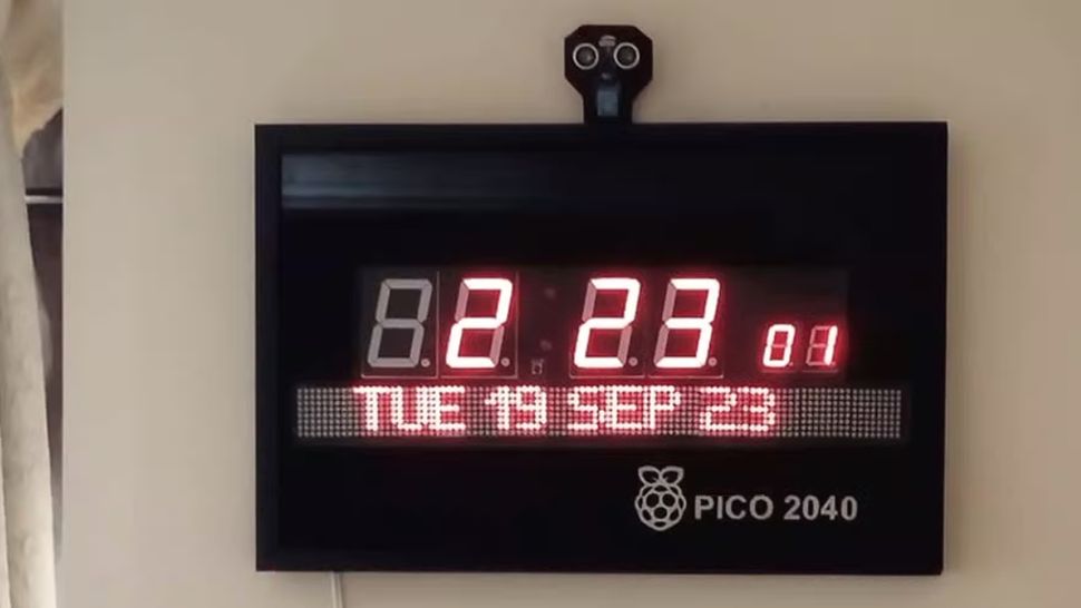Two Raspberry Pi Picos power this sleek dual clock with an LED matrix ...