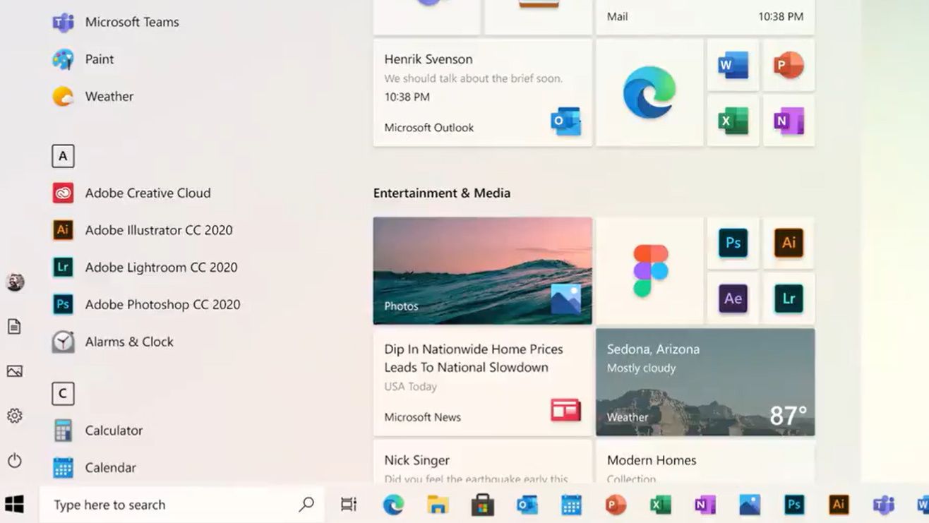 New Windows 10 Start menu gets shown off on Twitter – with a ...
