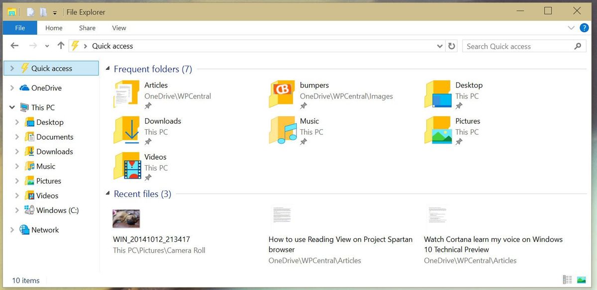 How to use Quick Access on Windows 10 Technical Preview | Windows Central