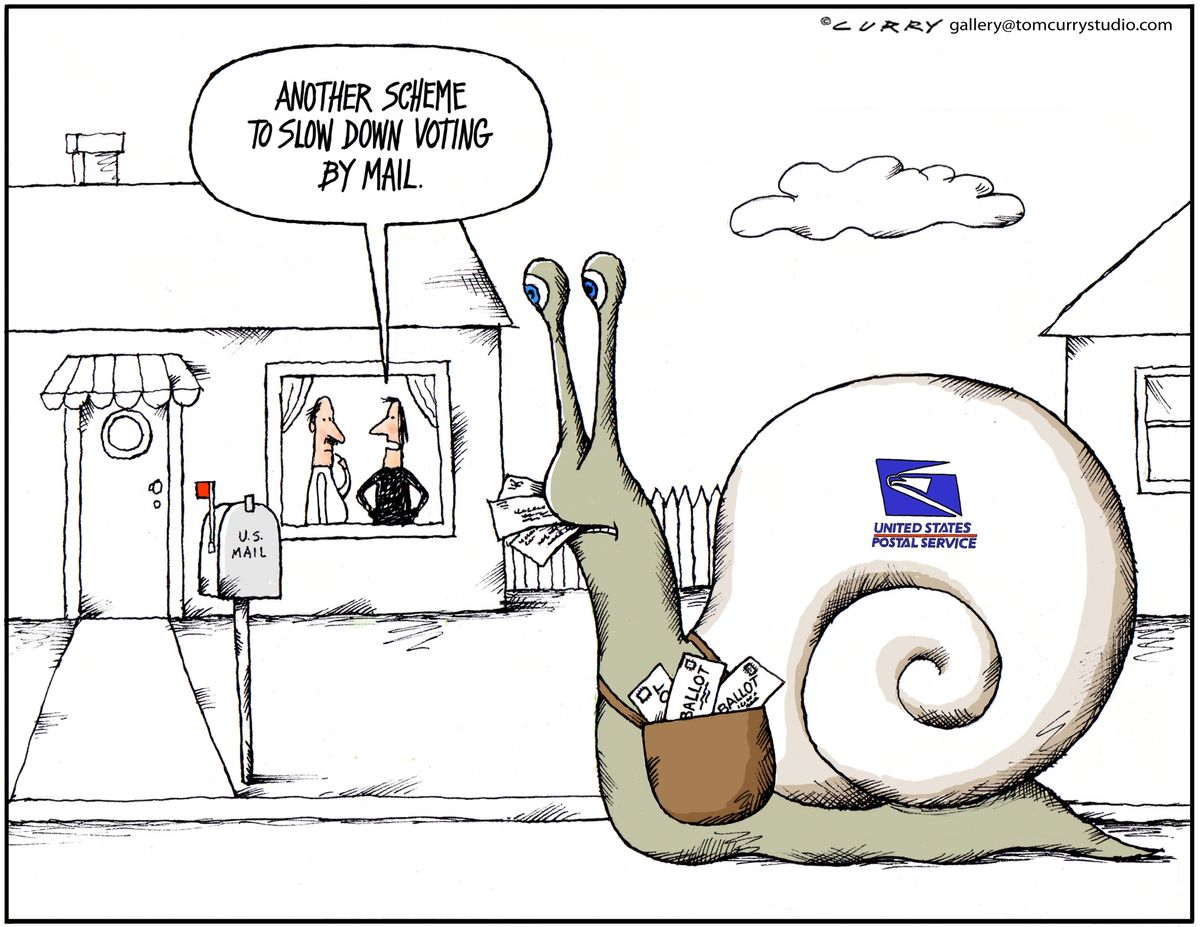 Political Cartoon U.S. Trump USPS 2020 election | The Week