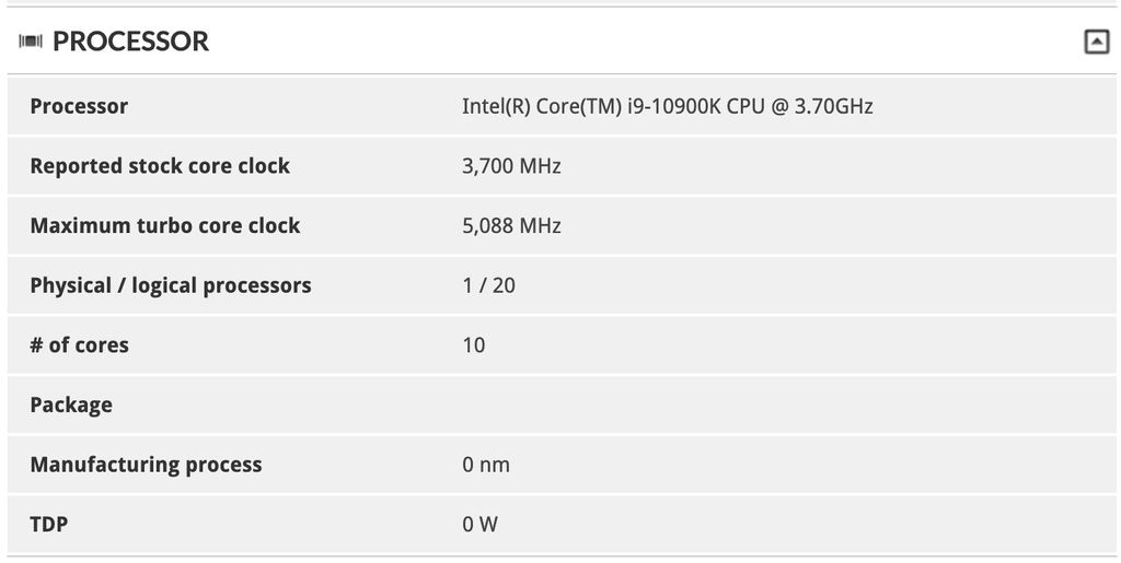 Intel Core i9-10900K Listed With 5.1 GHz Boost Clock | Tom's Hardware