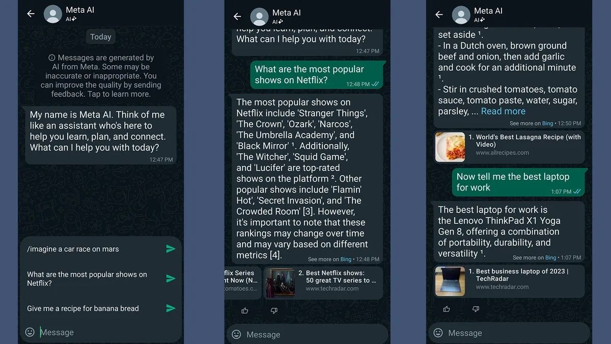 WhatsApp’s AI assistants are ready to chat in the app’s latest beta ...
