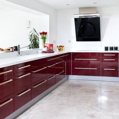 Modern burgundy kitchen tour | Ideal Home
