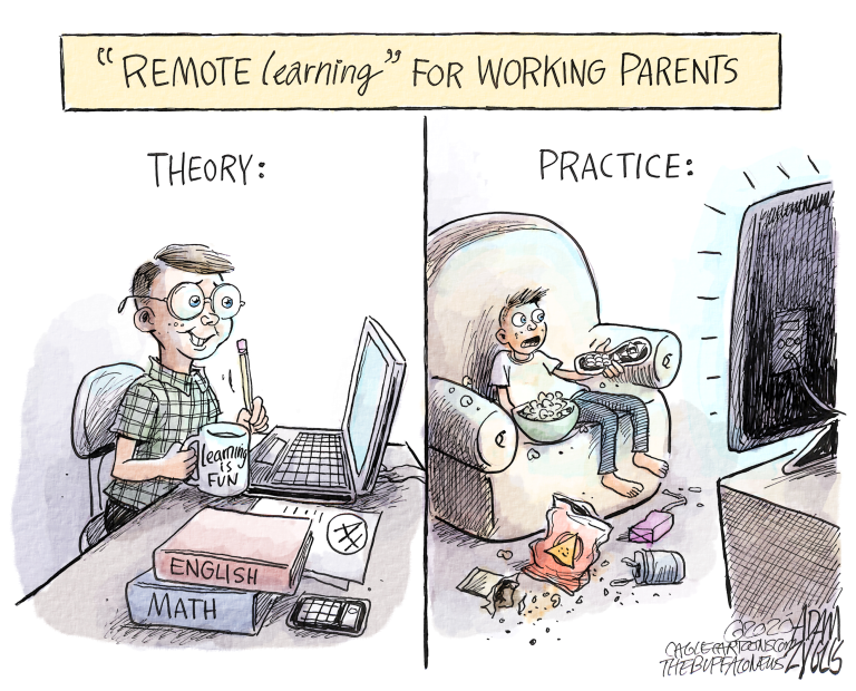 Editorial Cartoon U.S. Covid remote learning | The Week
