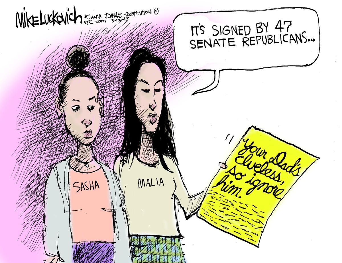 Political cartoon U.S. Senate GOP letter | The Week