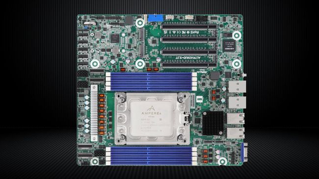 Ampere's 128-core CPU works with a motherboard the size of a dinner ...