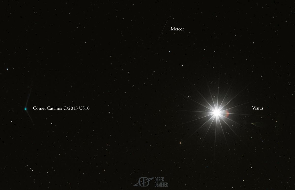 Stargazer Spots Comet Catalina, Meteor and Venus Together (Photo) | Space