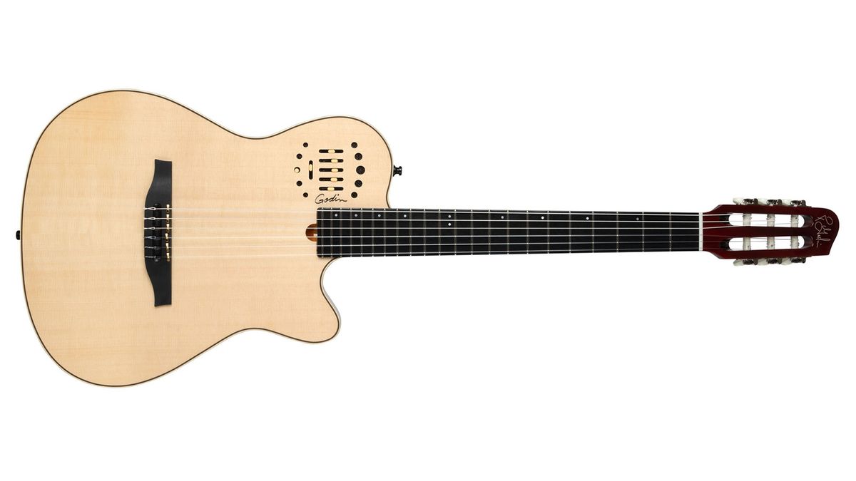 Godin’s new Multiac Nylon Deluxe lets you blend under-saddle and mic ...