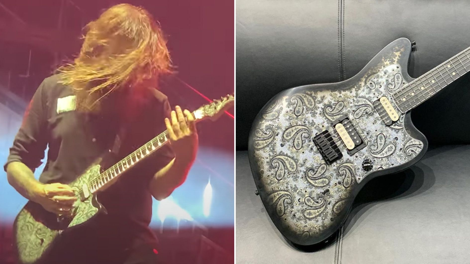 Jim Root showcases new one-of-a-kind Black Paisley Fender Jazzmaster at ...