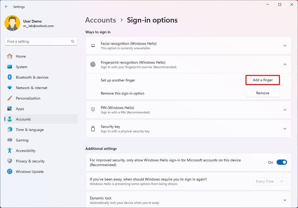 How to configure Windows Hello authentication on Windows 11 | Windows ...