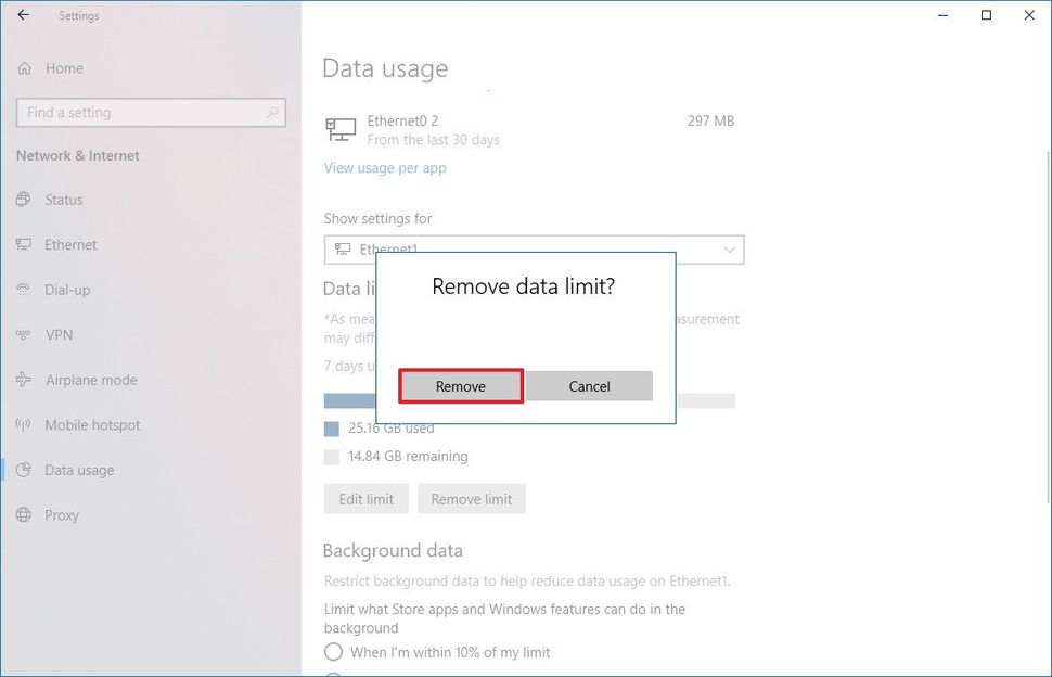 How to monitor and control data usage on Windows 10 April 2018 Update ...