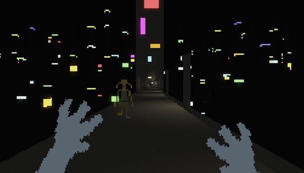 Bernband is a first-person exploration game set in a pixellated alien city | PC Gamer