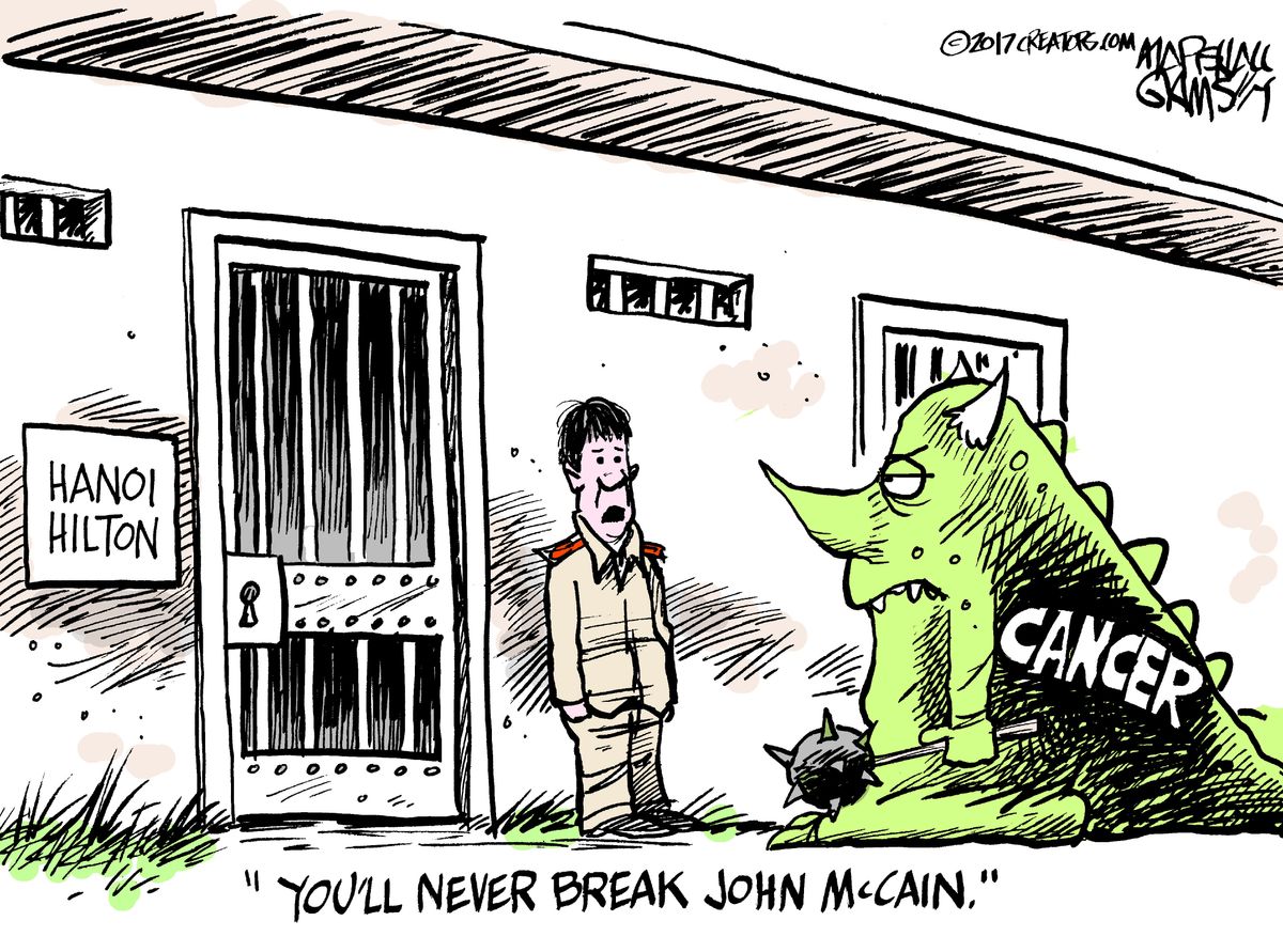 Political cartoon U.S. McCain cancer POW | The Week