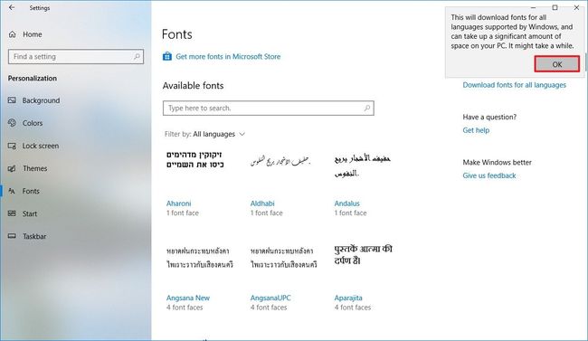 How to manage Fonts settings on the Windows 10 April 2018 Update ...