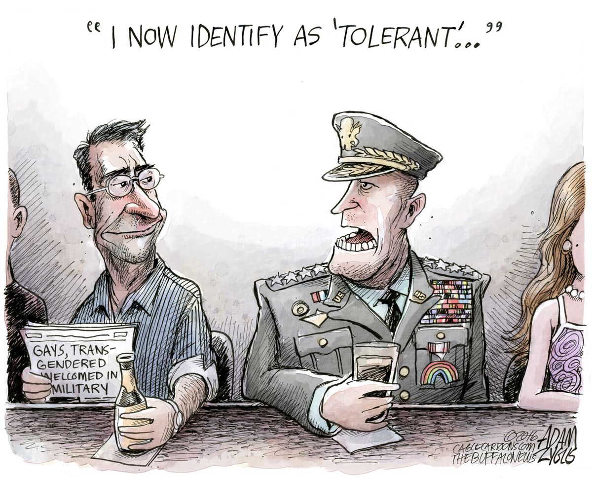Editorial cartoon U.S. Military transgender ban lift | The Week