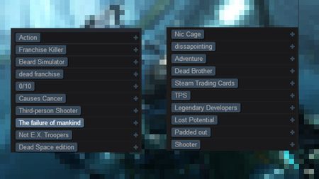 Try to guess these games by their outlandish, absurd Steam Tag pages ...