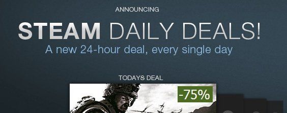 Steam Daily Deals offer discounted games. PC gamers' economic stability ...