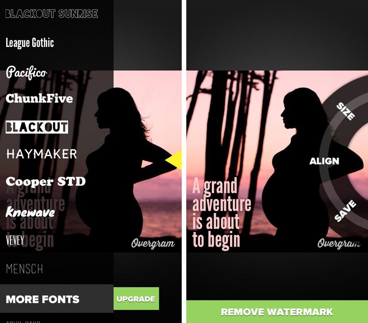 Add text to your photos and share them to Instagram with Overgram for ...