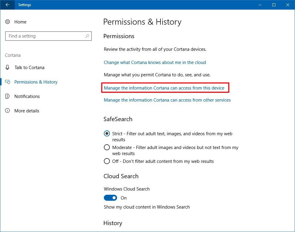 How to manage Cortana settings on the Windows 10 Fall Creators Update ...