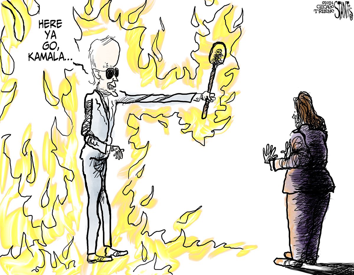 5 scorching hot cartoons about Kamala Harris taking up the torch | The Week