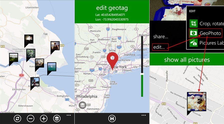 GeoPhoto for Windows Phone allows editing and adding of geotags to your ...