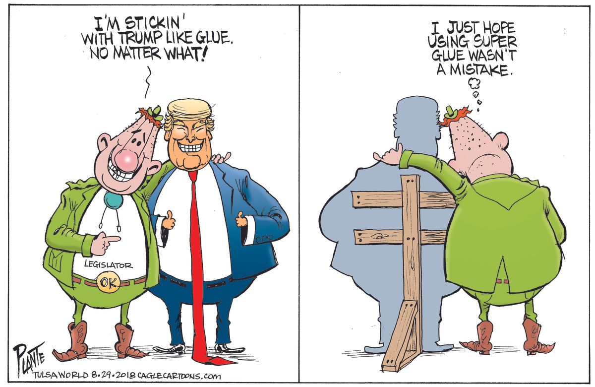 Political cartoon U.S. Trump Oklahoma primary elections | The Week