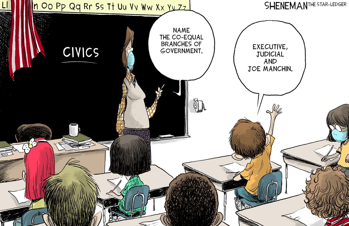 Political Cartoon U.S. joe manchin democrats | The Week