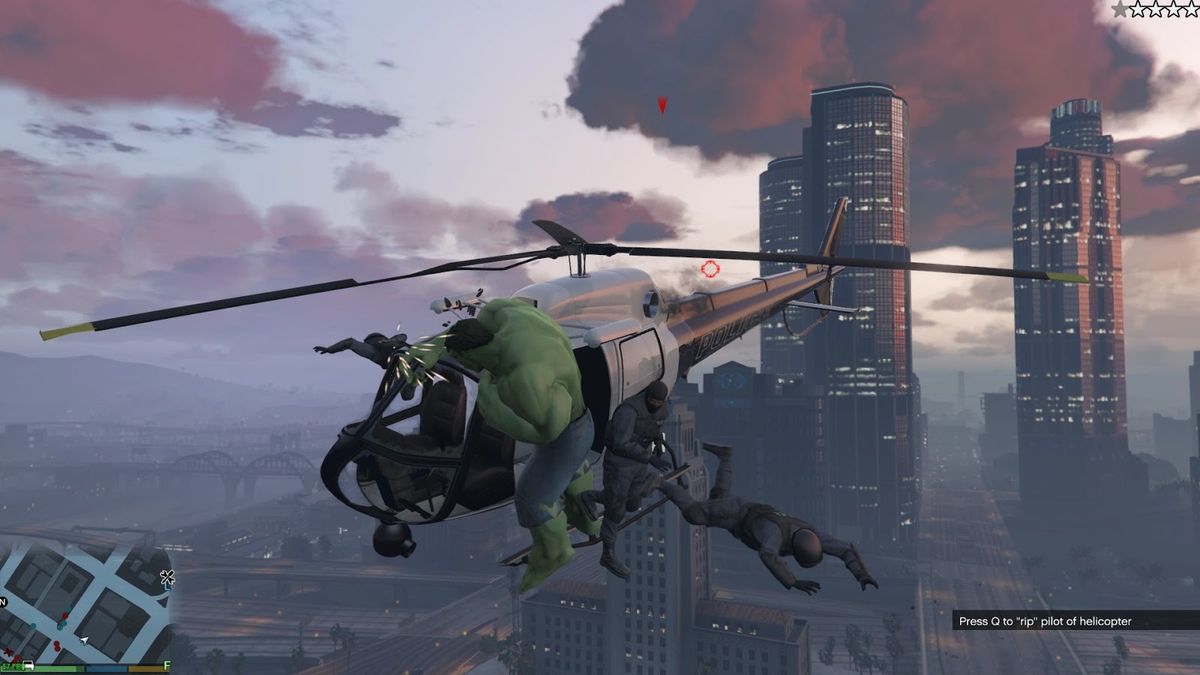 GTA 5 Hulk mod now lets you bodyslam NPCs from helicopters at 10,000 ...