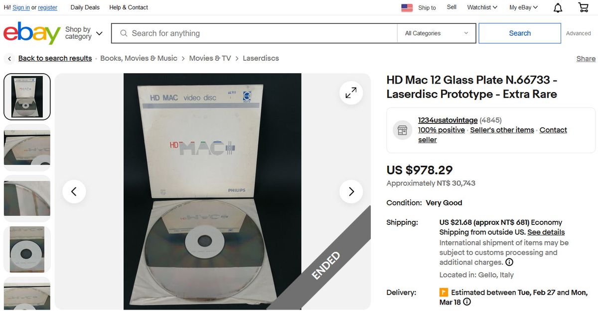 Prototype LaserDisc HD media sells for $1,000 — despite disc rot and ...
