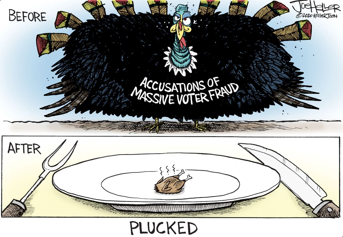 Political Cartoon U.S. Trump voter fraud claim | The Week