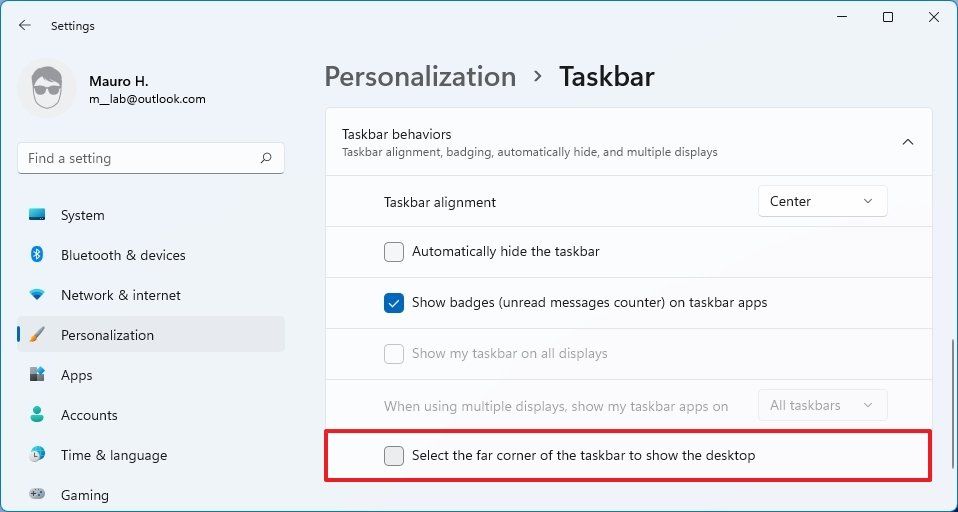 How to disable Taskbar Show desktop button on Windows 11 | Windows Central
