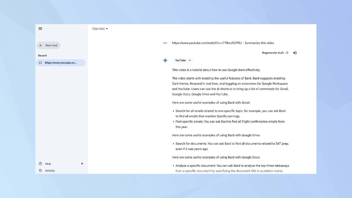How to use Google Gemini to summarize a YouTube video | Tom's Guide