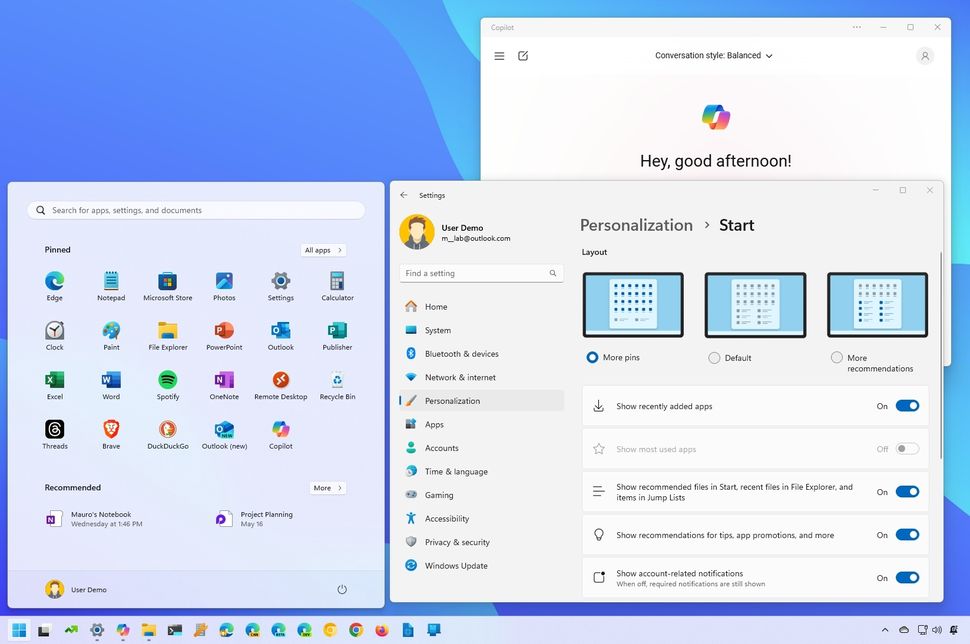 What's new with Taskbar and Start menu on Windows 11 version 24H2 (2024 ...