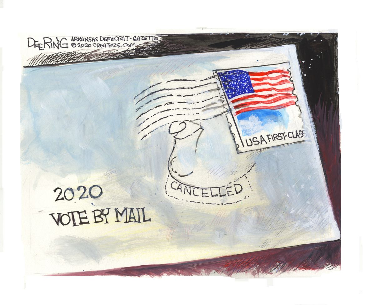Political Cartoon U.S. Trump USPS vote by mail 2020 | The Week