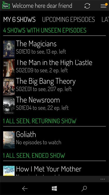 TV Show Tracker for Windows 10 helps manage your television time ...
